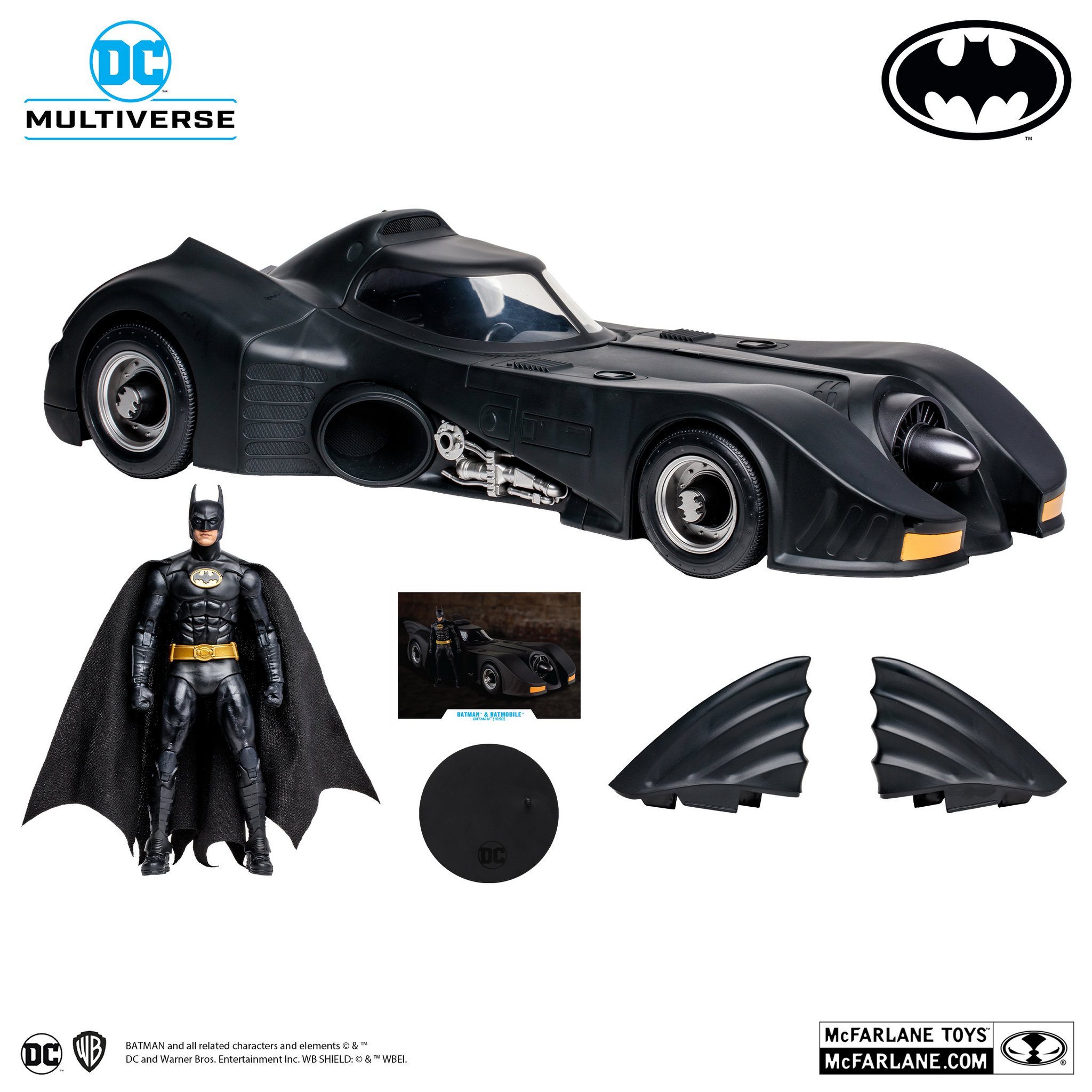 DC Multiverse Batman 89 Batmobile & Batman Gold Label Exclusive Live ...